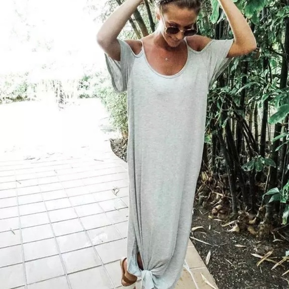Dresses | Cold Shoulder Split Leg Loose Fit Maxidress | Poshmark